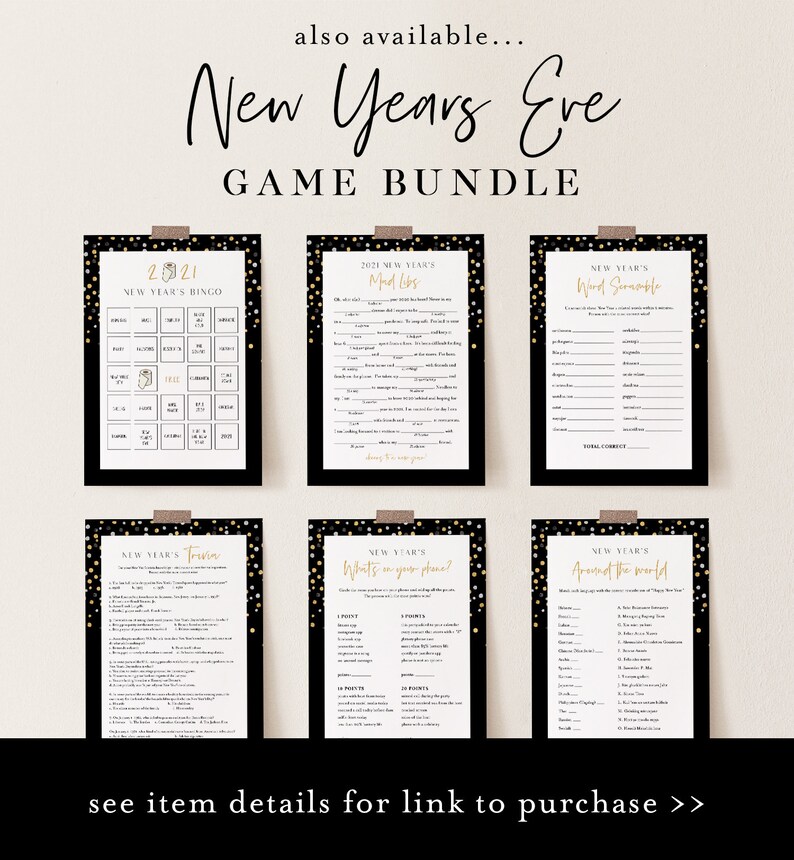 Around the World Game Printable New Years Party Guess the | Etsy