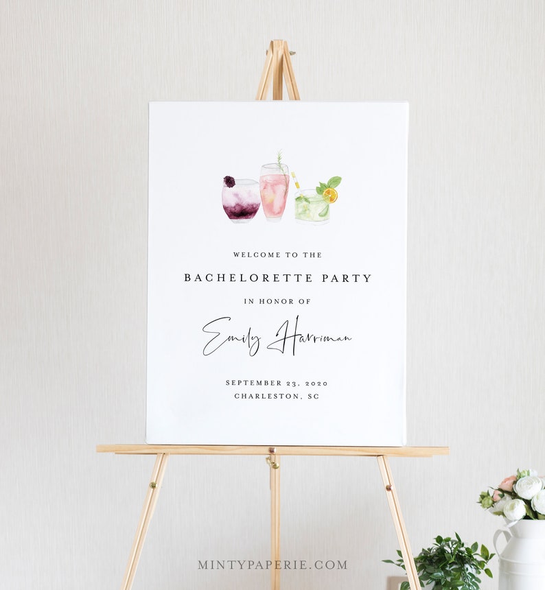 Bachelorette Party Welcome Sign Editable Template Printable - Etsy
