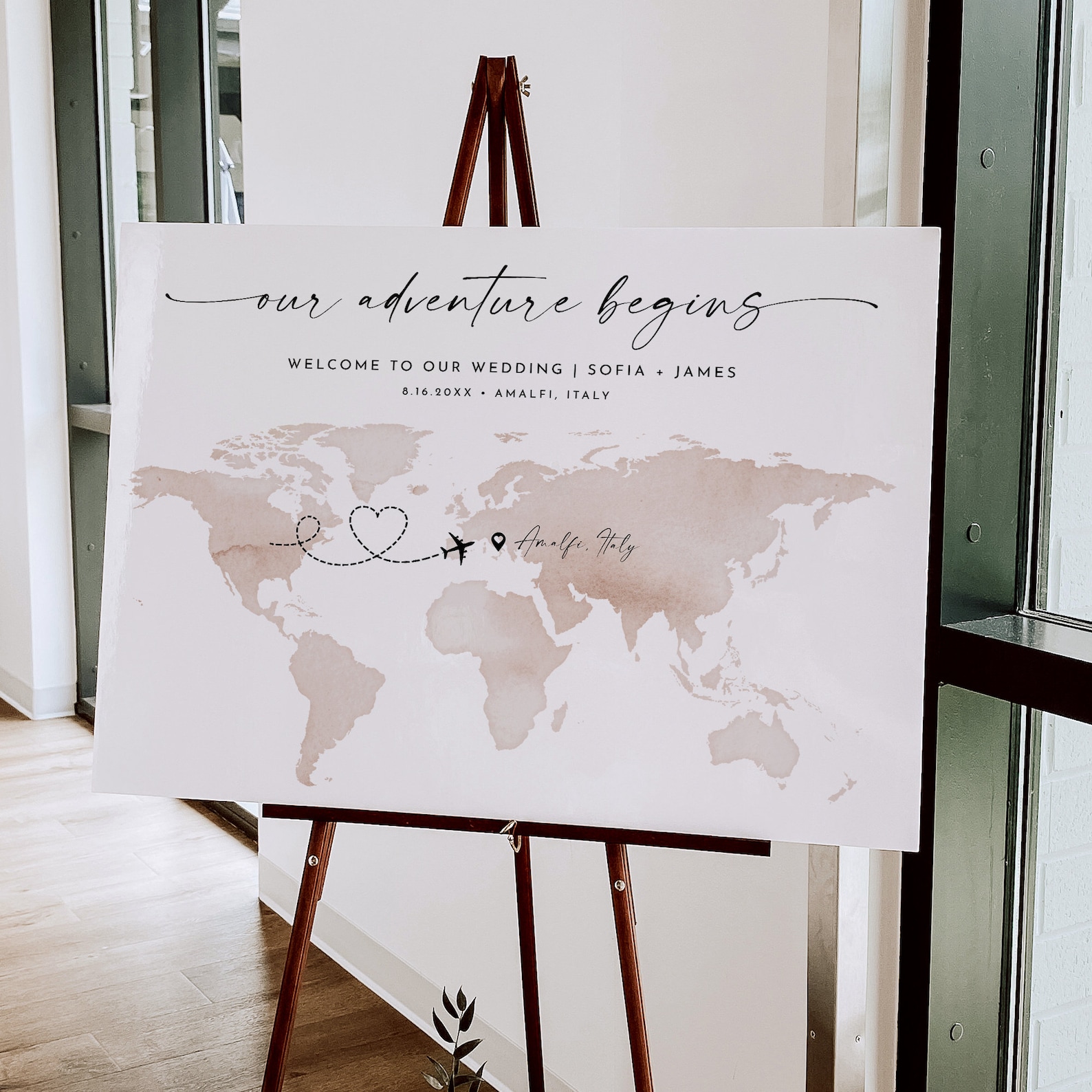 Travel Welcome Sign, World Map, Destination Wedding, Bridal Shower ...