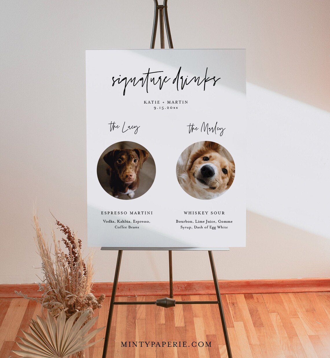 Pet Signature Drink Sign Dog Signature Cocktail 2 Photos - Etsy