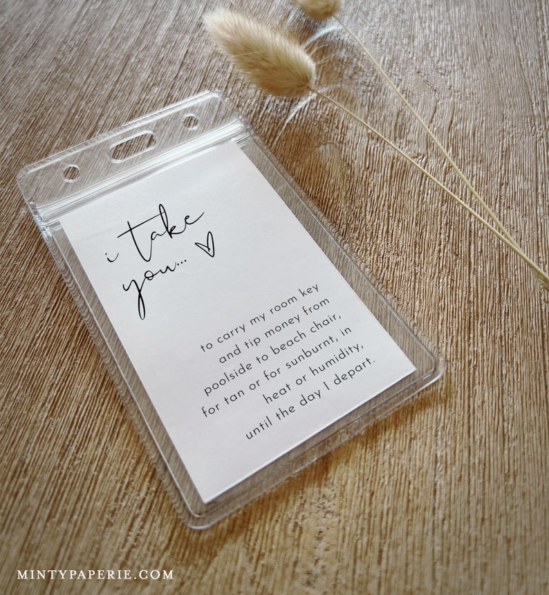 Wedding Room Key Card Tag Template, Printable Modern Key Card Pocket ...