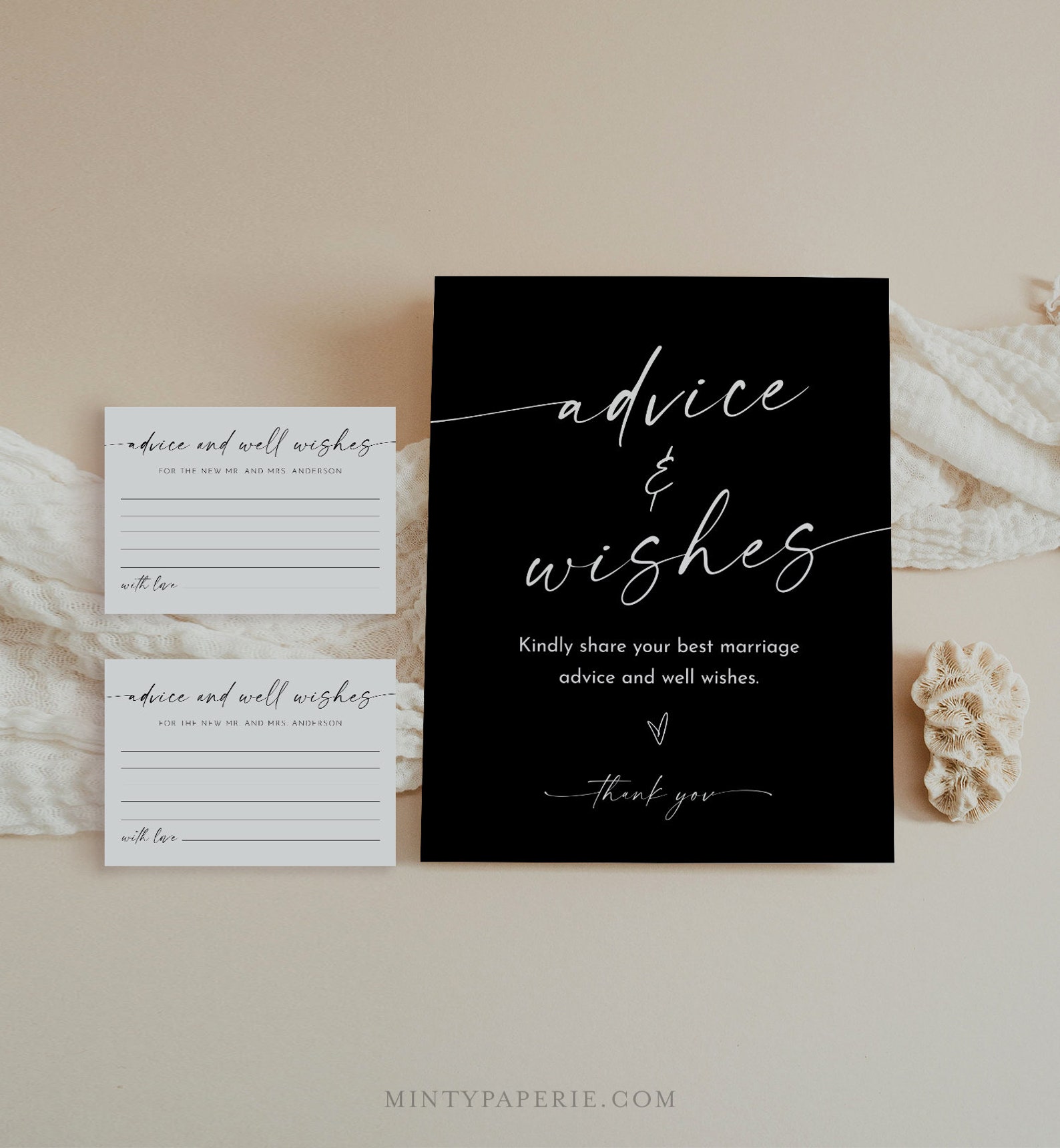 Advice & Wishes Sign and Card Guest Book Printable Well - Etsy