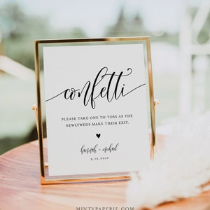 Confetti Sign off Sign, Printable Minimalist Wedding Send Off, Confetti ...