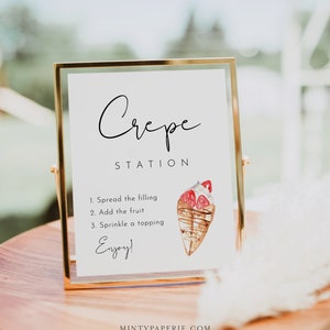 Crepe Station Sign, Wedding Crepe Bar, Bridal Shower Crepe Sign ...