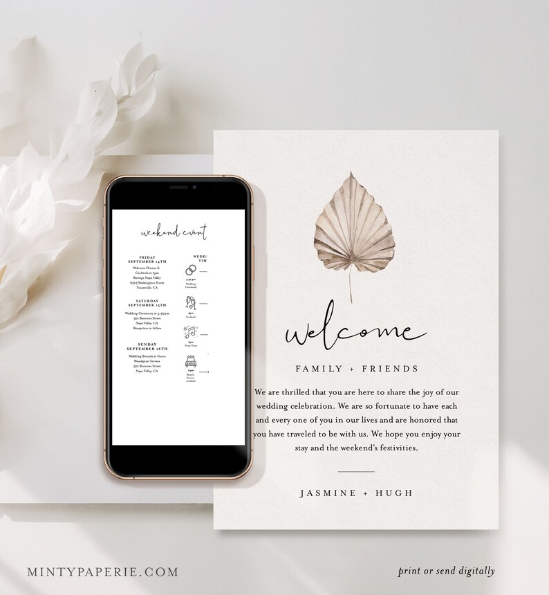 Bohemian Welcome Letter & Timeline Template Wedding Order of - Etsy