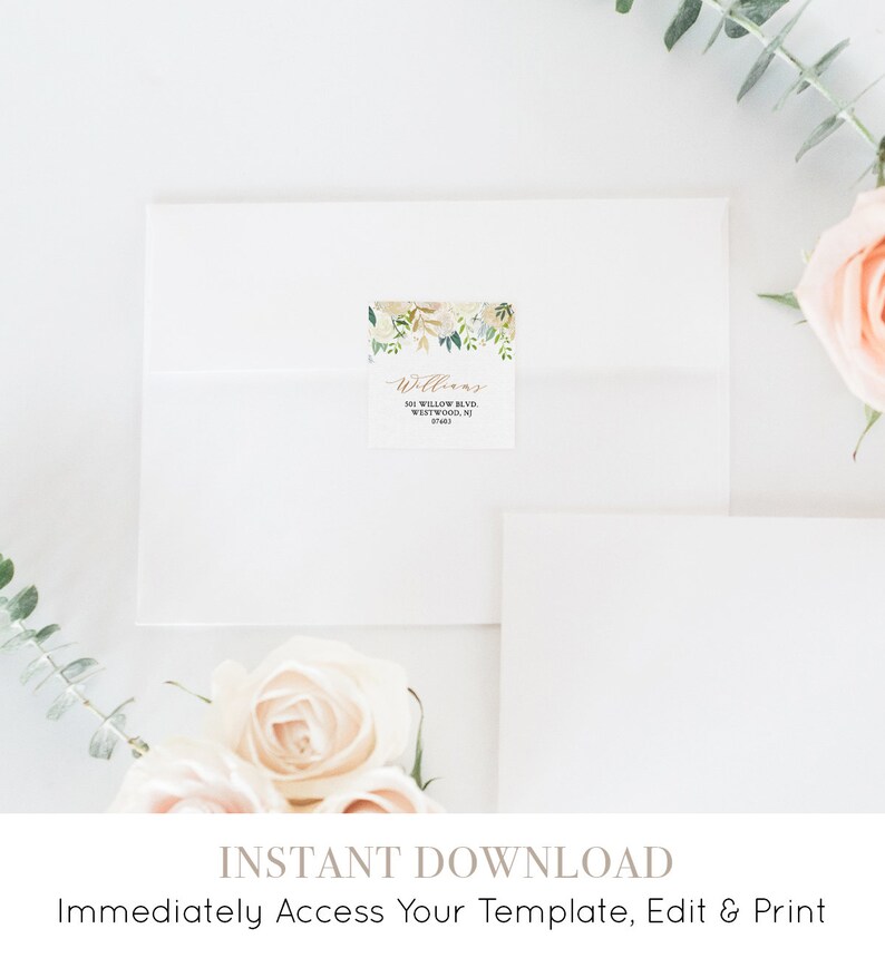 Return Address Label Template Wedding Favor Tag Address - Etsy