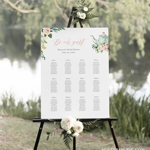 Tea Wedding Seating Chart Template, Printable Tea Party Bridal Shower ...