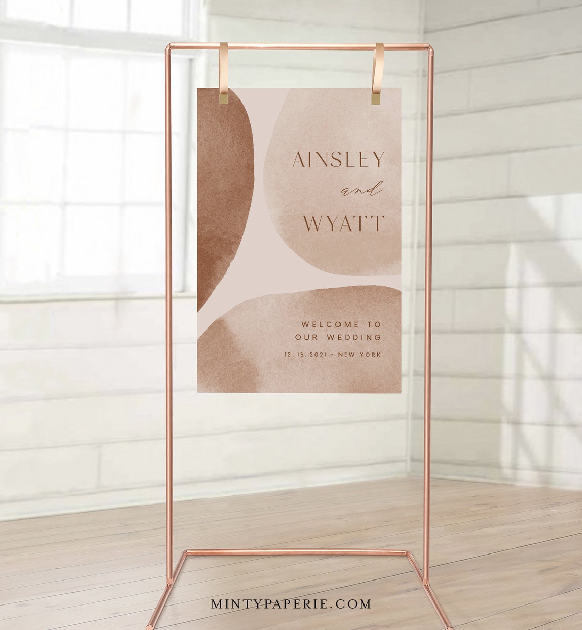 Earthy Welcome Sign Printable Abstract Art Wedding Modern | Etsy