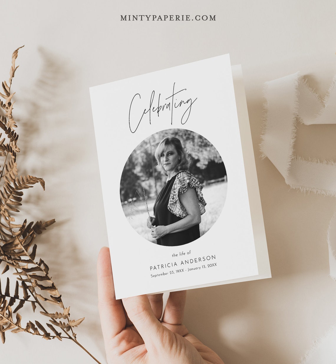 Minimal Funeral Program Template Printable Order of Service | Etsy