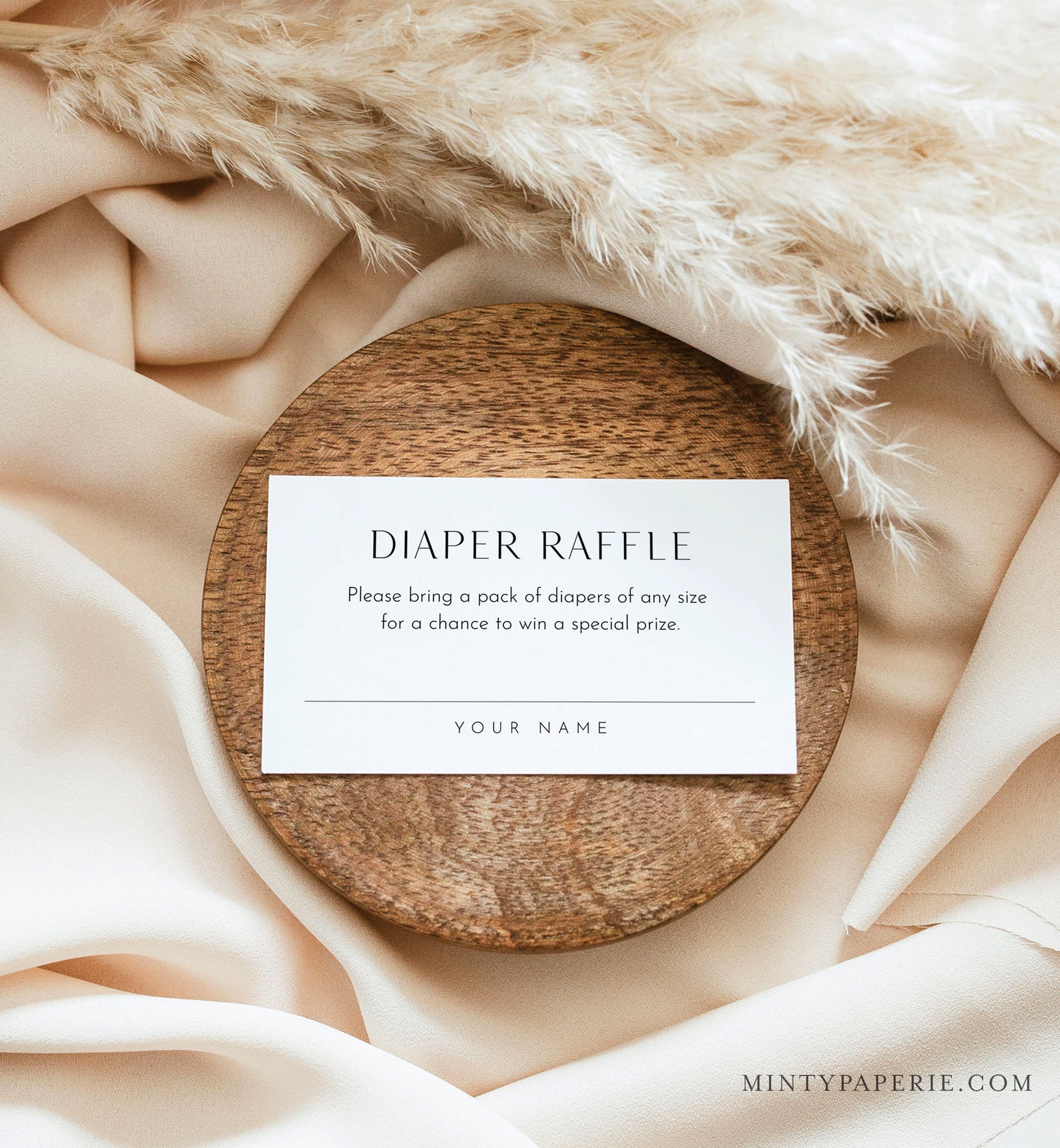 Diaper Raffle Game, Printable Minimalist Baby Shower Game, Raffle ...