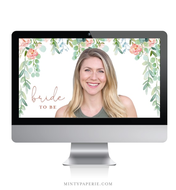 Bridal Shower Zoom Background Virtual Social Distance Bridal | Etsy Canada