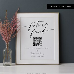 Future Fund Sign, Venmo Honeymoon Fund, Wishing Well, Wedding Cash Gift ...
