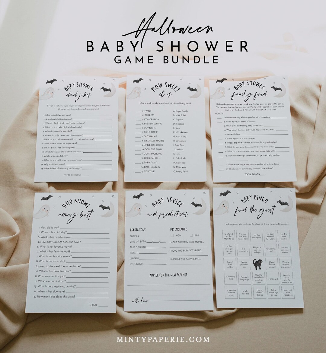 Halloween Baby Game Bundle, 27 Baby Shower Games, Fall Spooky Theme ...