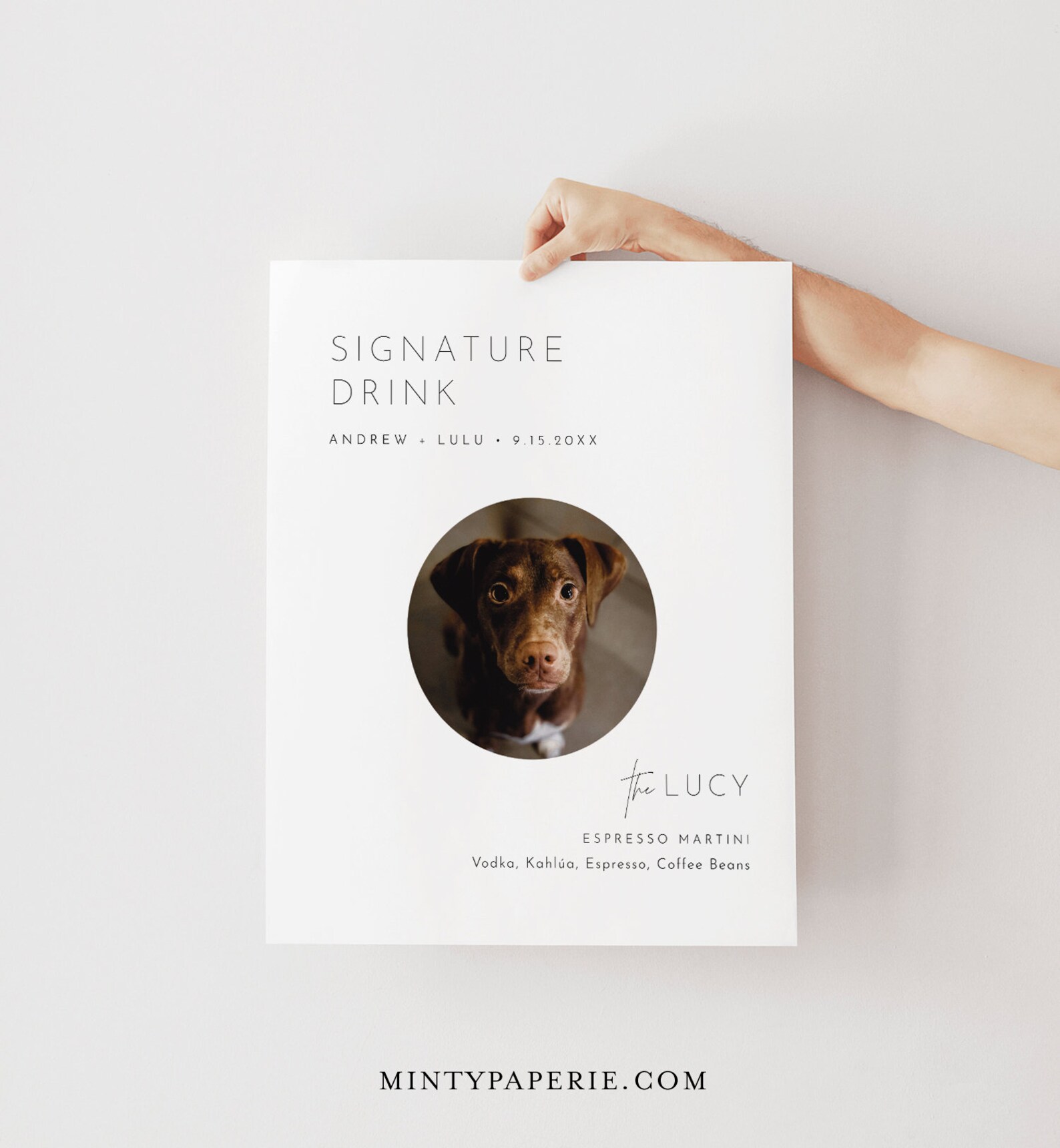 Pet Signature Drink Sign Dog Signature Cocktail Minimal - Etsy
