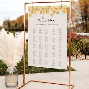 Honey Bee Seating Chart Template, Printable Baby / Bridal Shower ...