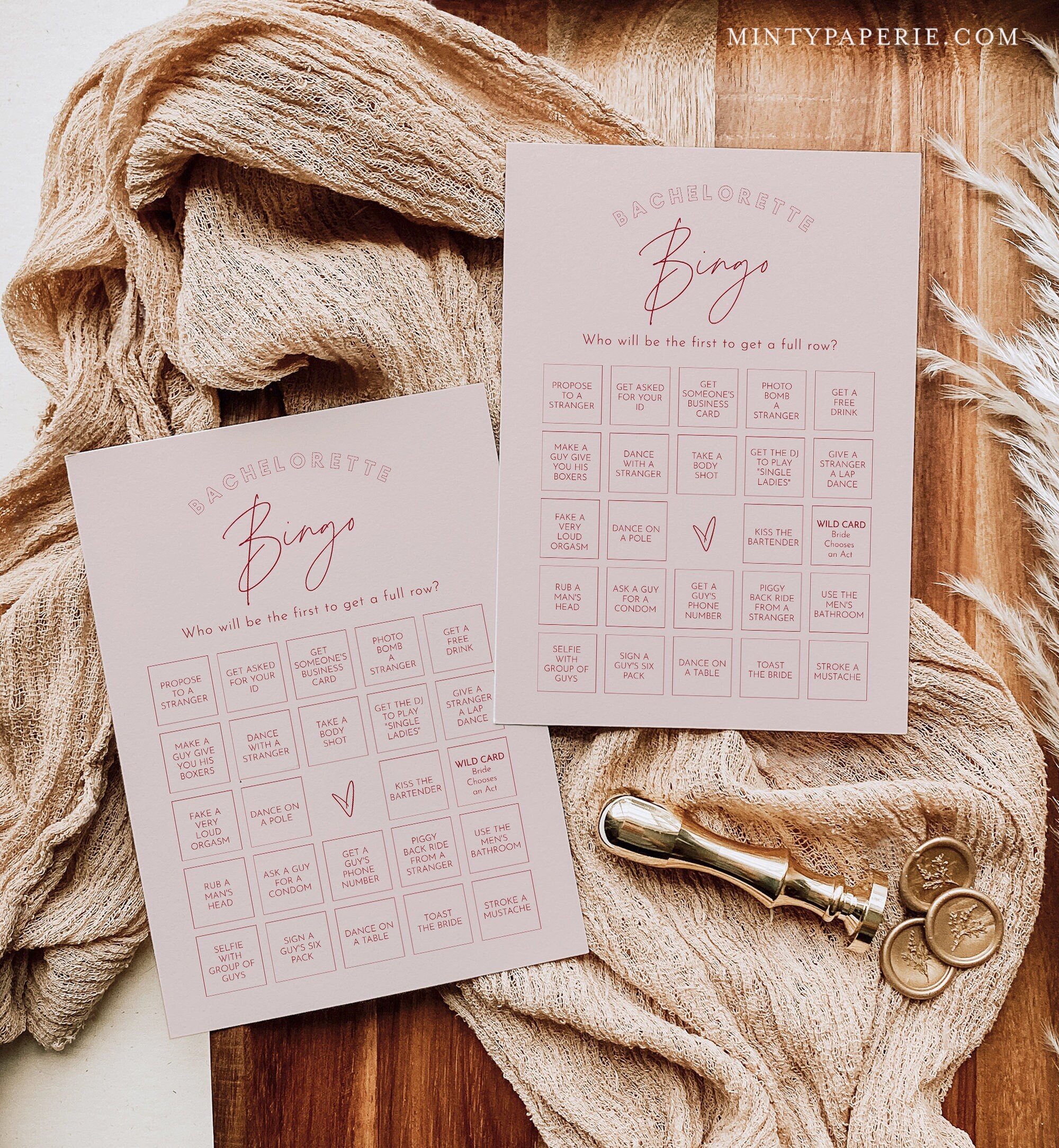 Modern Bachelorette Bingo Game Hen Party Game Dirty Bingo Editable Modern Bachelorette Bingo Game Hen Party Game Dirty Bingo Editable