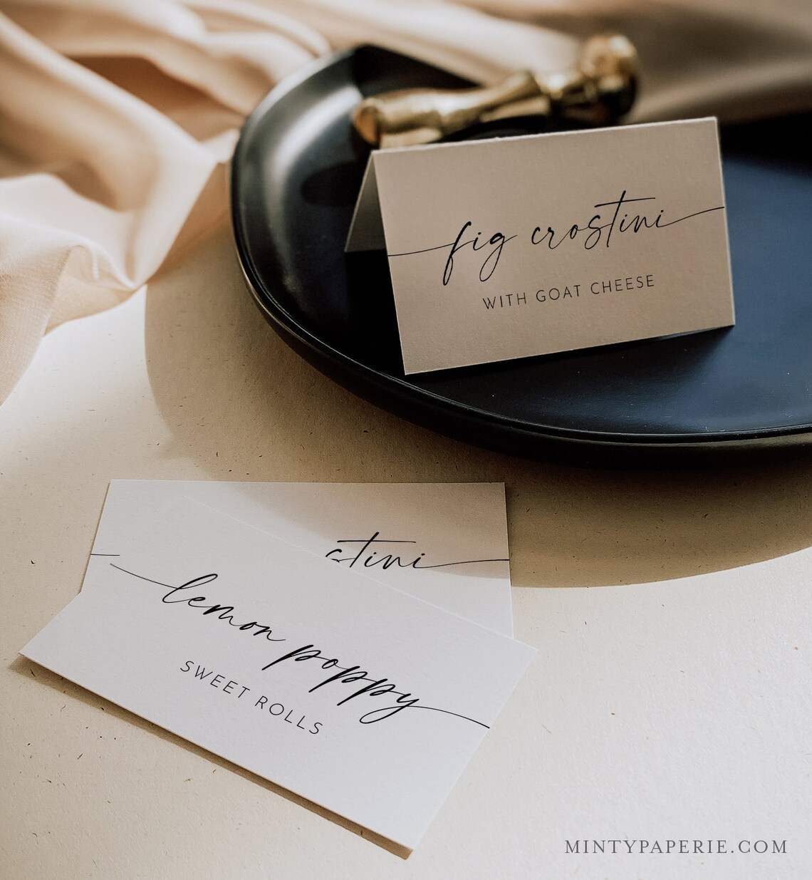 Minimalist Buffet Card Template, Food Label, Modern Wedding Buffet ...