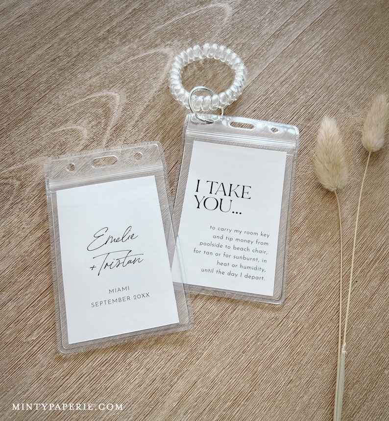 Room Key Card Tag Template Printable Modern Key Card Pocket - Etsy