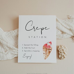 Crepe Station Sign, Wedding Crepe Bar, Bridal Shower Crepe Sign ...