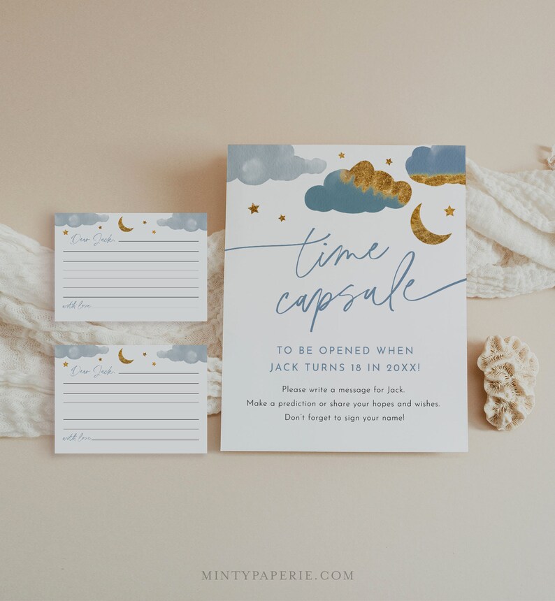 Baby Time Capsule, Twinkle Little Star Baby Shower, Baby Wishes, Boy or ...
