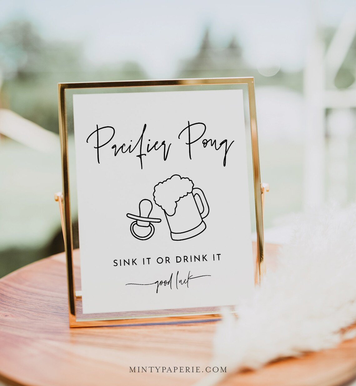 Pacifier Beer Pong Sign Baby Brewing Shower Game Baby Beer - Etsy