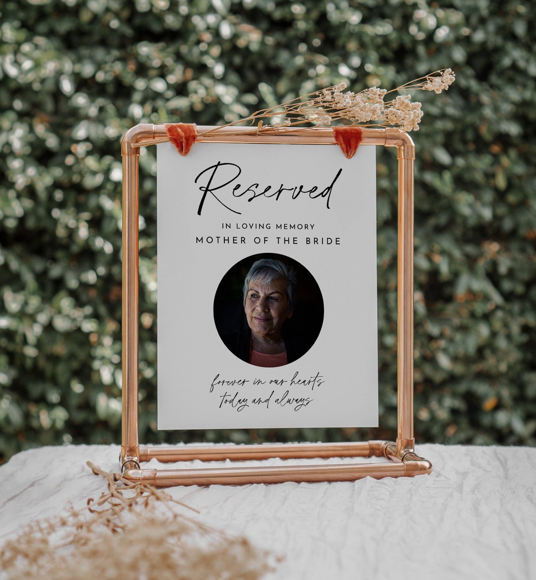 Reserved Seating, in Loving Memory Sign, Minimalist Wedding Memorial ...