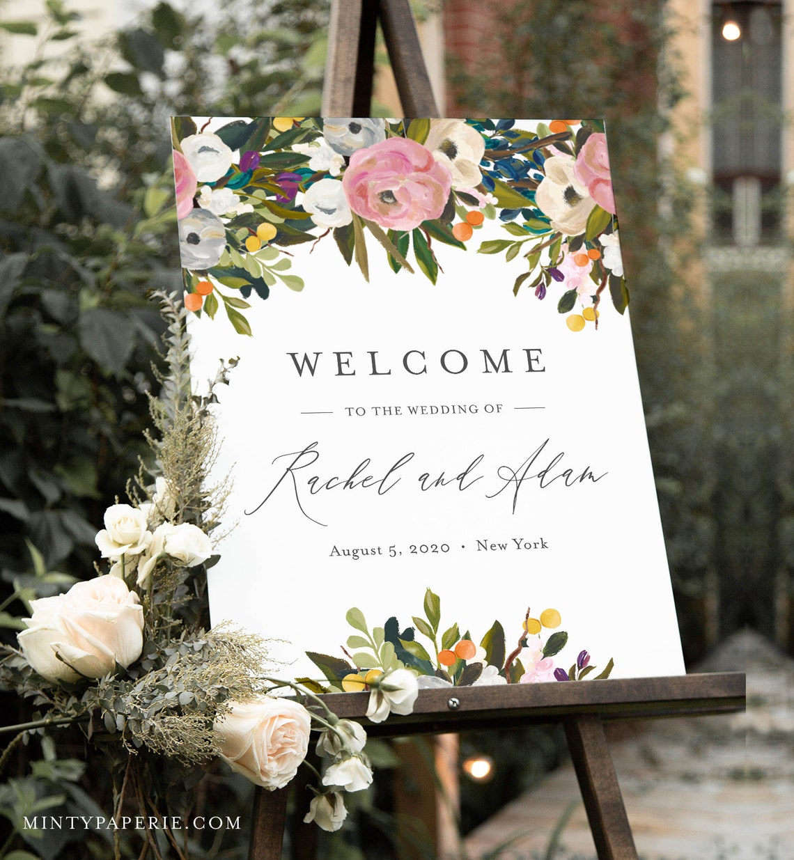 Garden Welcome Sign Template Printable Summer Boho Floral | Etsy