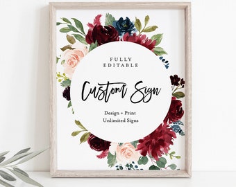 Boho Wedding Sign Template INSTANT DOWNLOAD 100% Editable | Etsy
