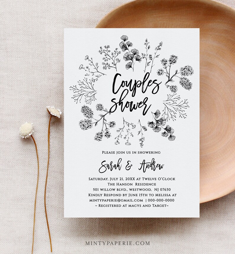 Couples Shower Invitation Template Wedding Shower Printable - Etsy
