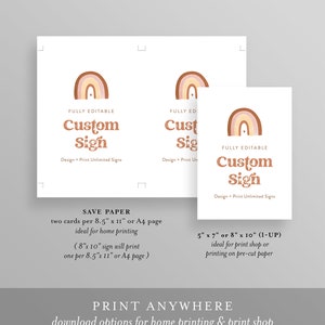 Retro Rainbow Custom Sign Template, Boho Hippie Wedding or Bridal ...