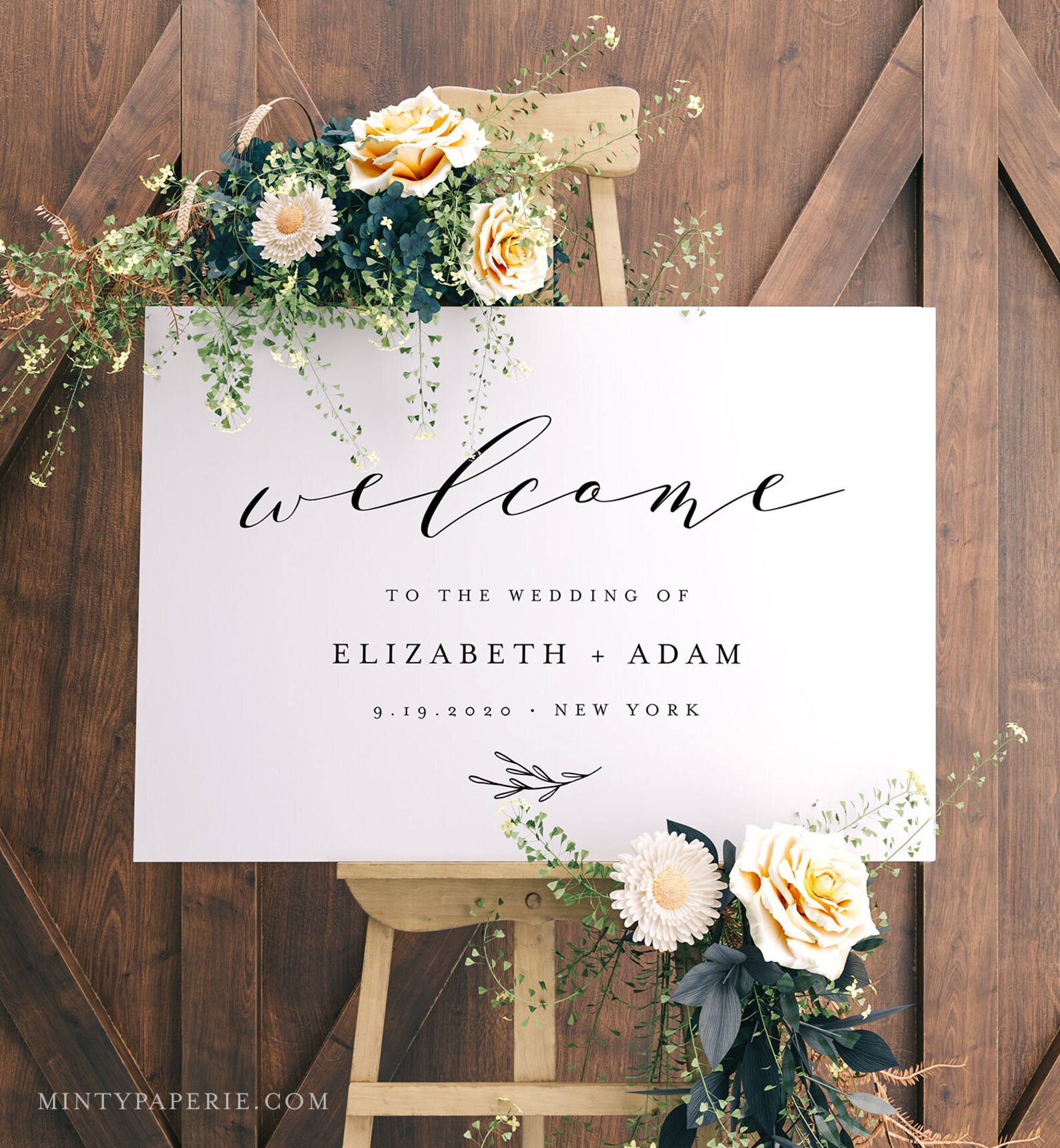 Minimalist Welcome Sign, Printable Classic Modern Wedding or Bridal ...