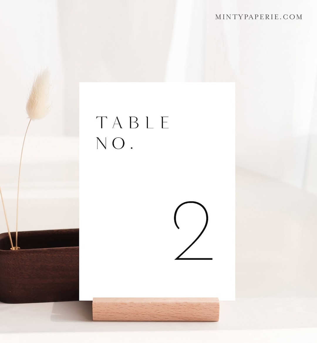 Modern Table Number Card Template, Minimal Simple Clean Wedding Table ...