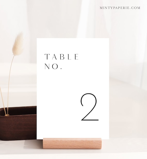 Modern Table Number Card Template Minimal Simple Clean - Etsy