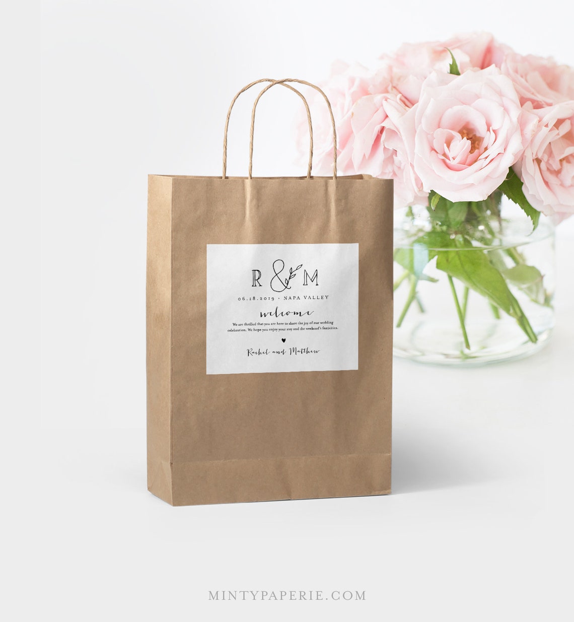 Welcome Bag Label Template Welcome Box Sticker INSTANT | Etsy
