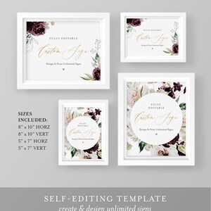 Custom Wedding Sign Template, Create Unlimited Signs, 100% Editable ...