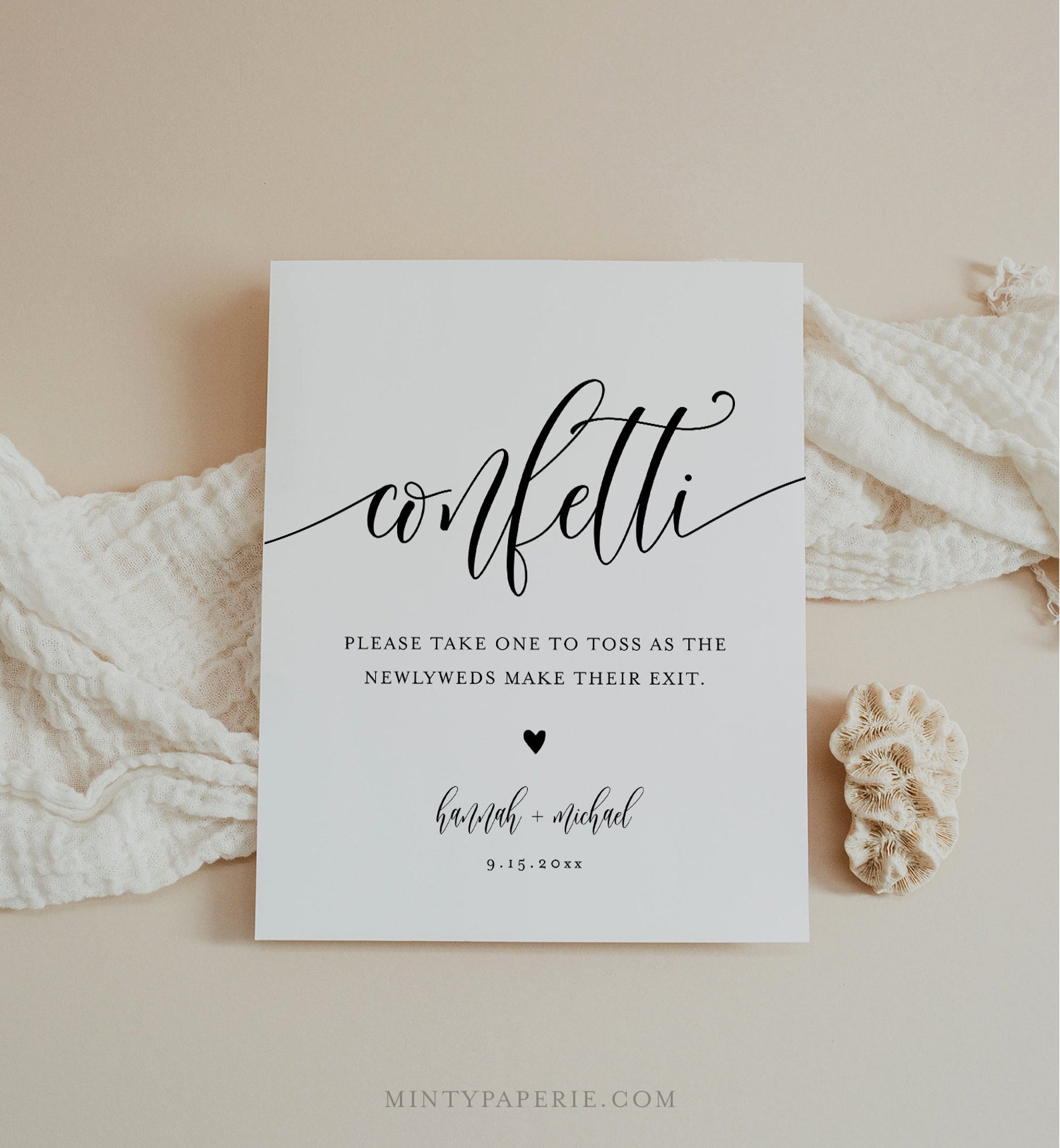 Confetti Sign off Sign Printable Minimalist Wedding Send Off - Etsy
