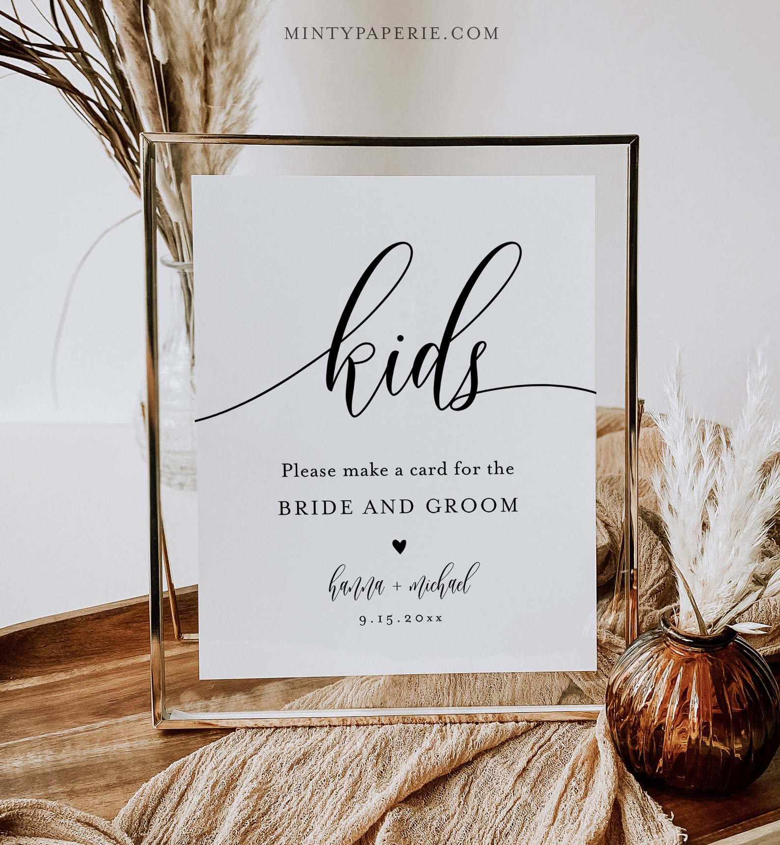 Kids Make a Card for the Bride and Groom Sign Wedding Kids - Etsy