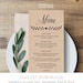 Printable Menu Card Template Rustic Wedding Dinner Menu - Etsy