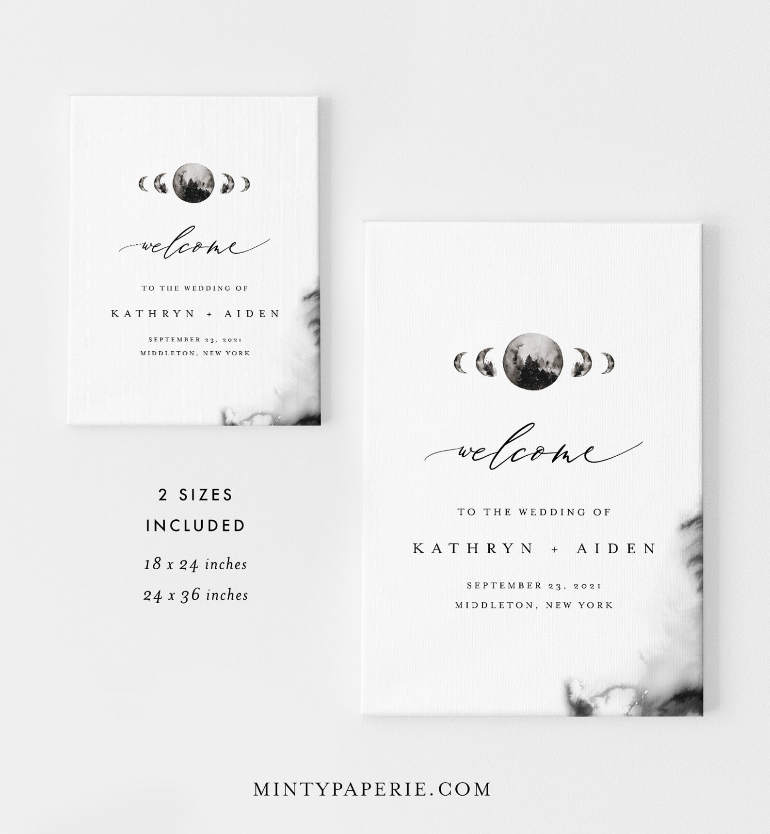 Celestial Moon Wedding Welcome Sign Printable Minimalist - Etsy