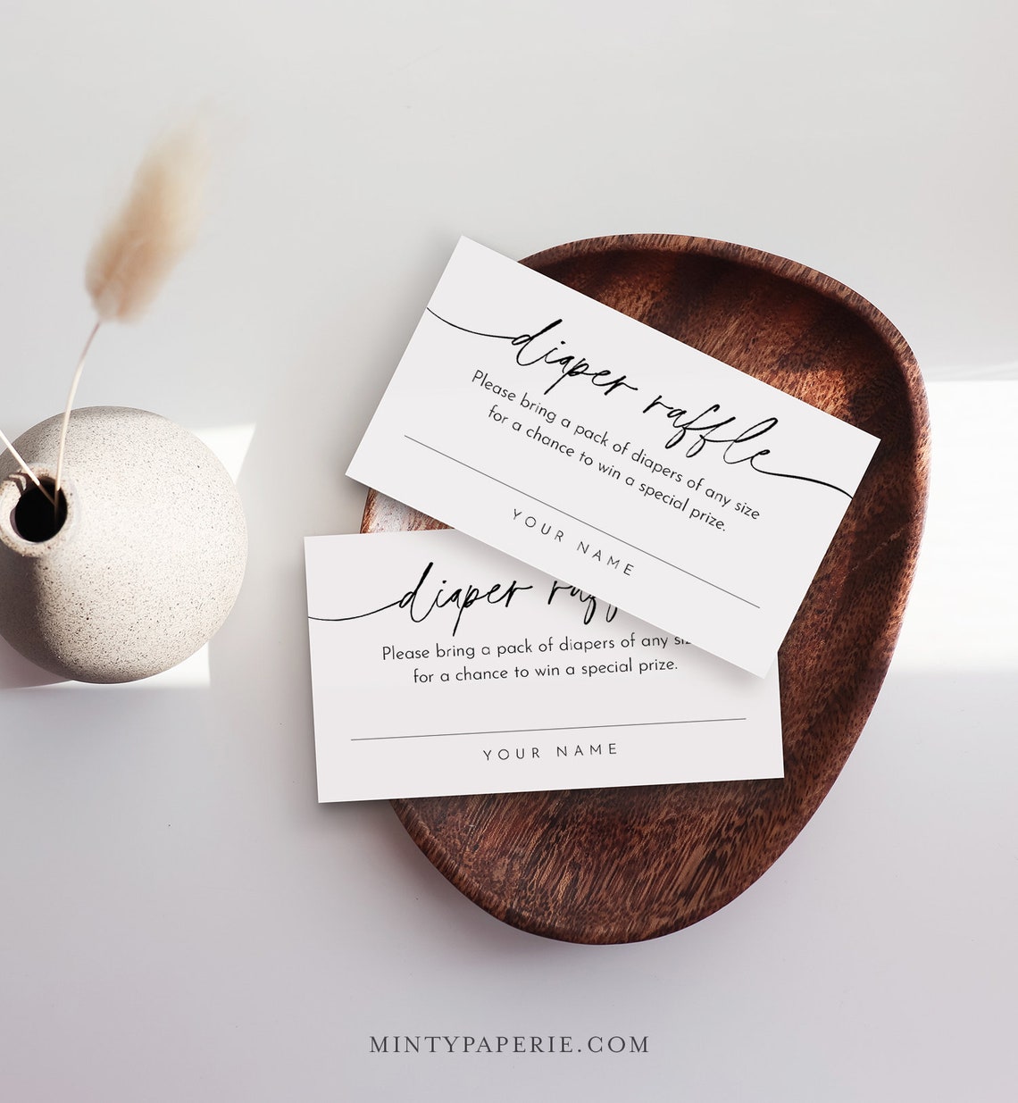 Diaper Raffle Game, Printable Minimalist Baby Shower Diaper Raffle ...