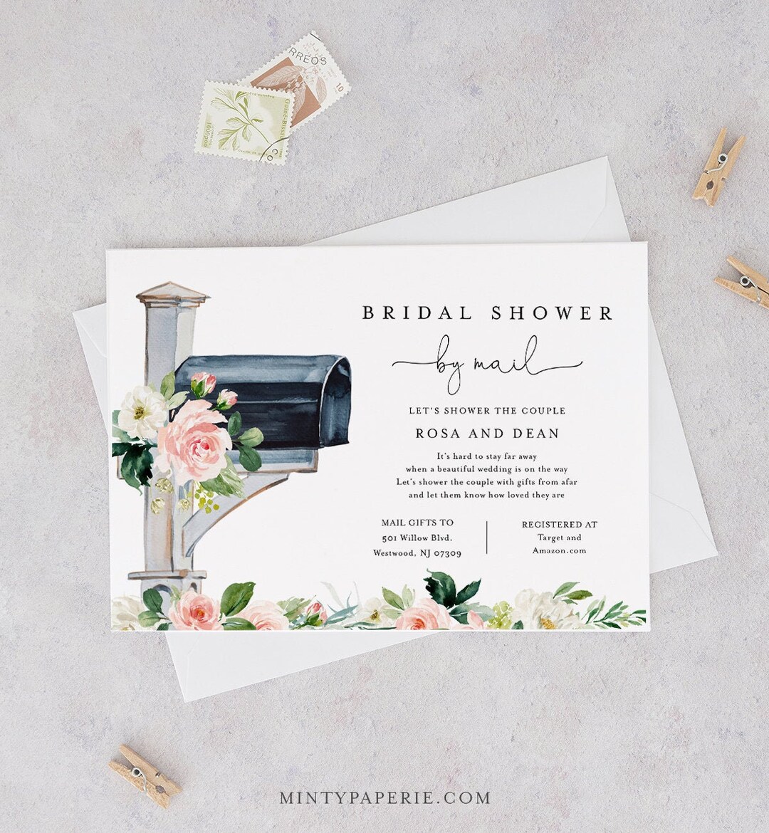 Bridal Shower by Mail Invite, Social Distance Bridal Shower Invitation ...
