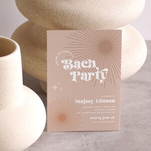 Retro Bachelorette Invitation & Itinerary Timeline, Midcentury Vintage ...