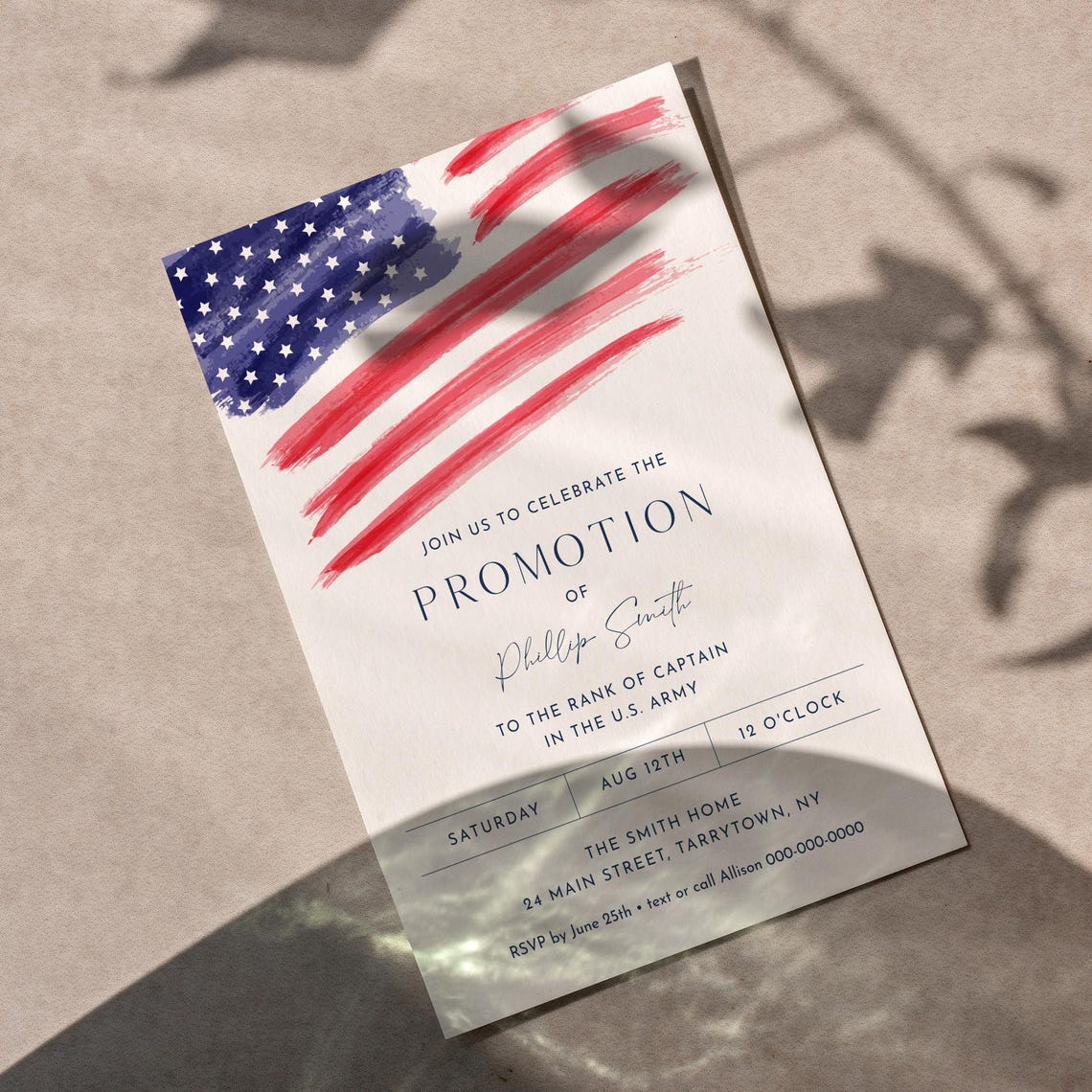 Military Promotion Party Invitation, Printable Army, Marine, Air Force ...