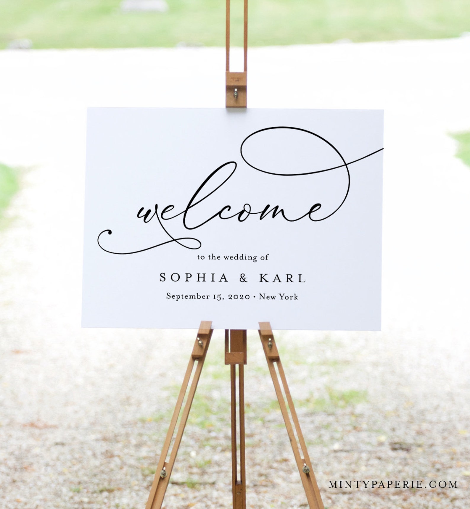 Calligraphy Welcome Sign, Printable Minimalist Wedding or Bridal Shower ...