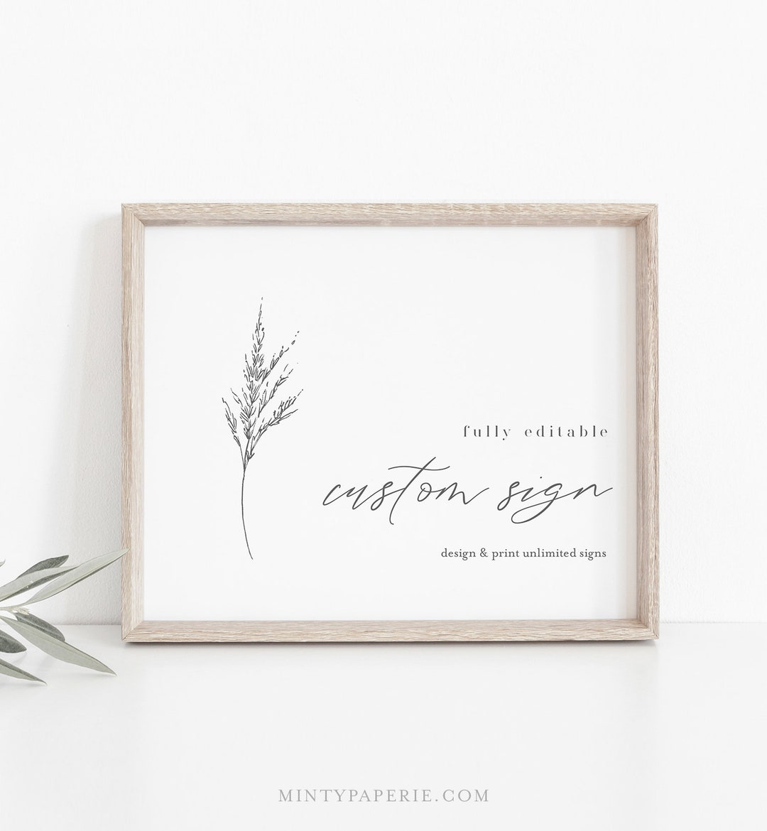 Lavender Custom Sign Template, Minimalist Wedding or Bridal Shower ...