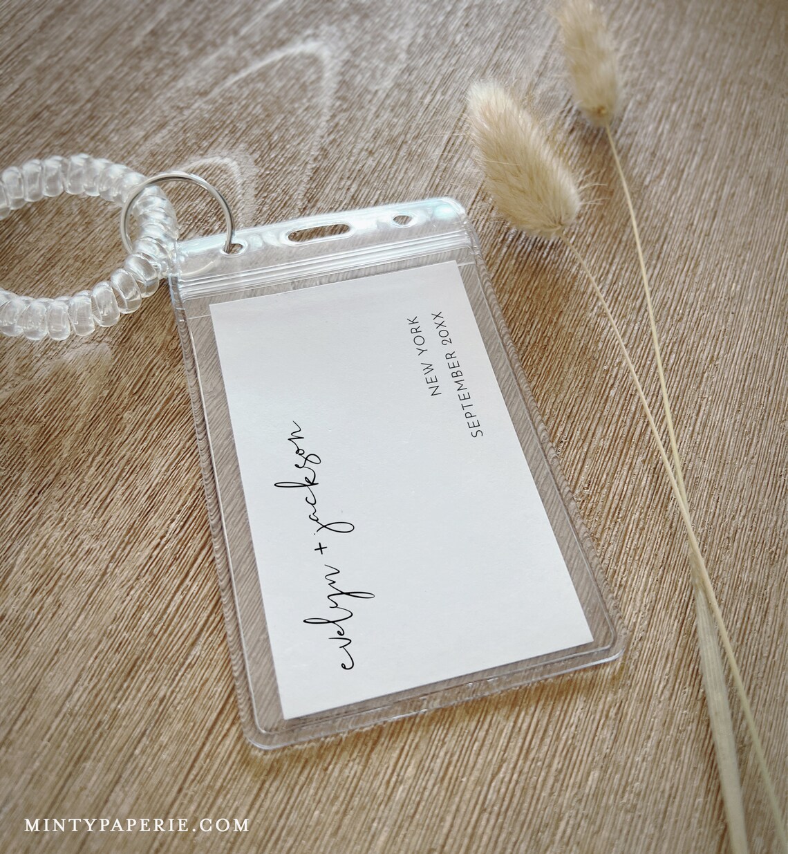 Wedding Room Key Card Tag Template, Printable Modern Key Card Pocket ...