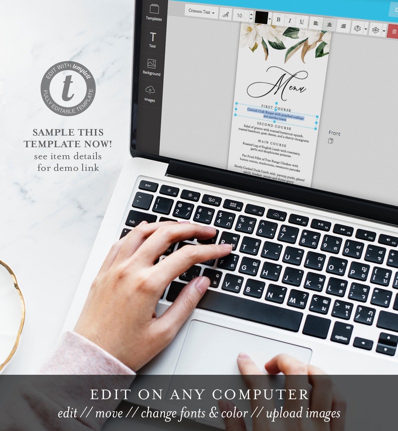 Magnolia Menu Template Southern Wedding Menu Card Printable - Etsy