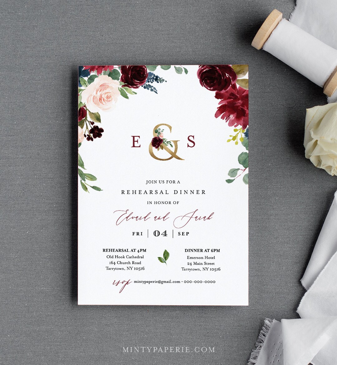 Rehearsal Dinner Template, Printable Rehearsal Invite, INSTANT DOWNLOAD ...