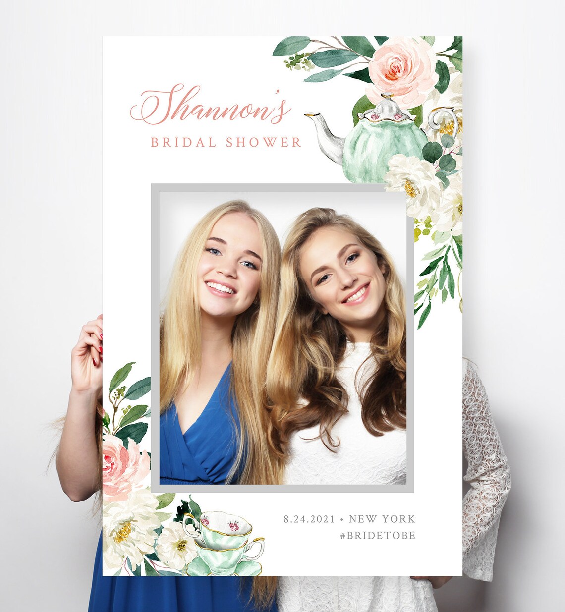 Tea Photo Prop Frame, Tea Party Bridal Shower, Social Media Frame ...