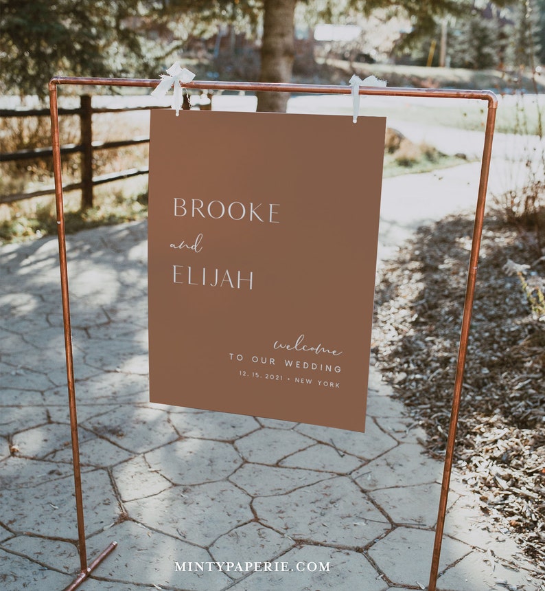 Terracotta Welcome Sign Printable Minimal Modern Wedding | Etsy
